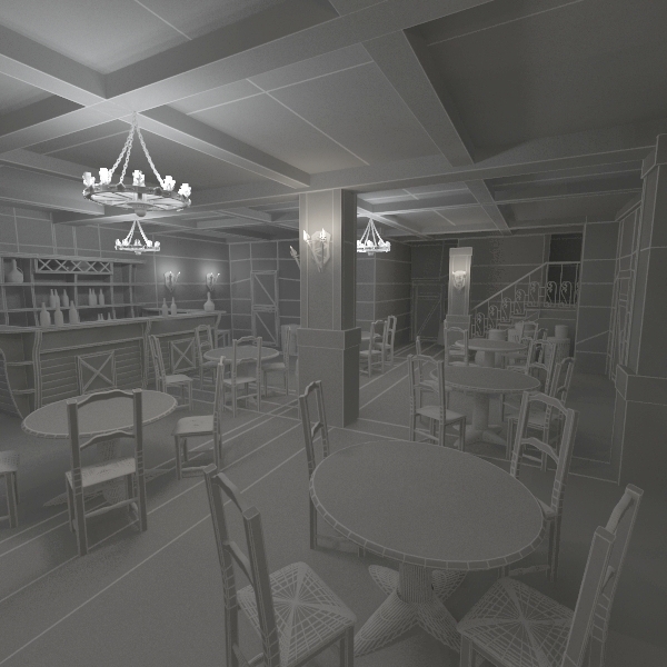 3d interior pub model