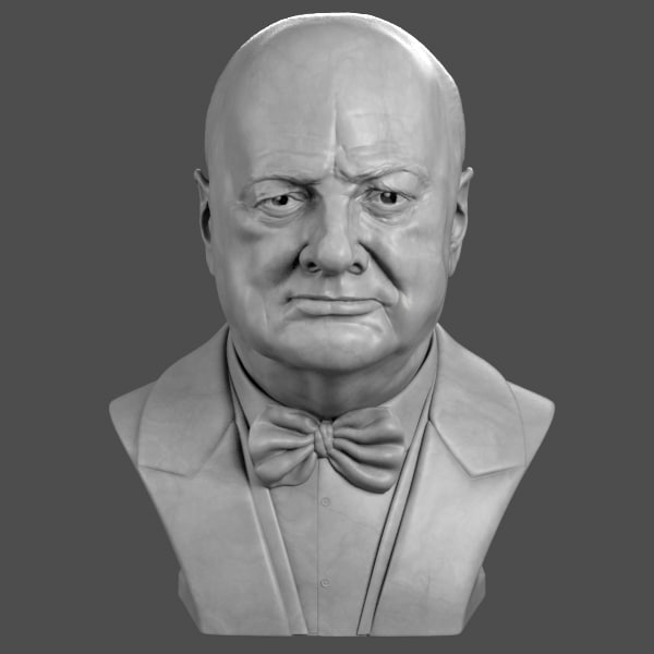 3d decorative bust winston churchill model