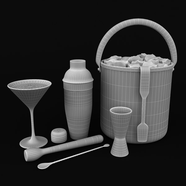 3d model cocktail set