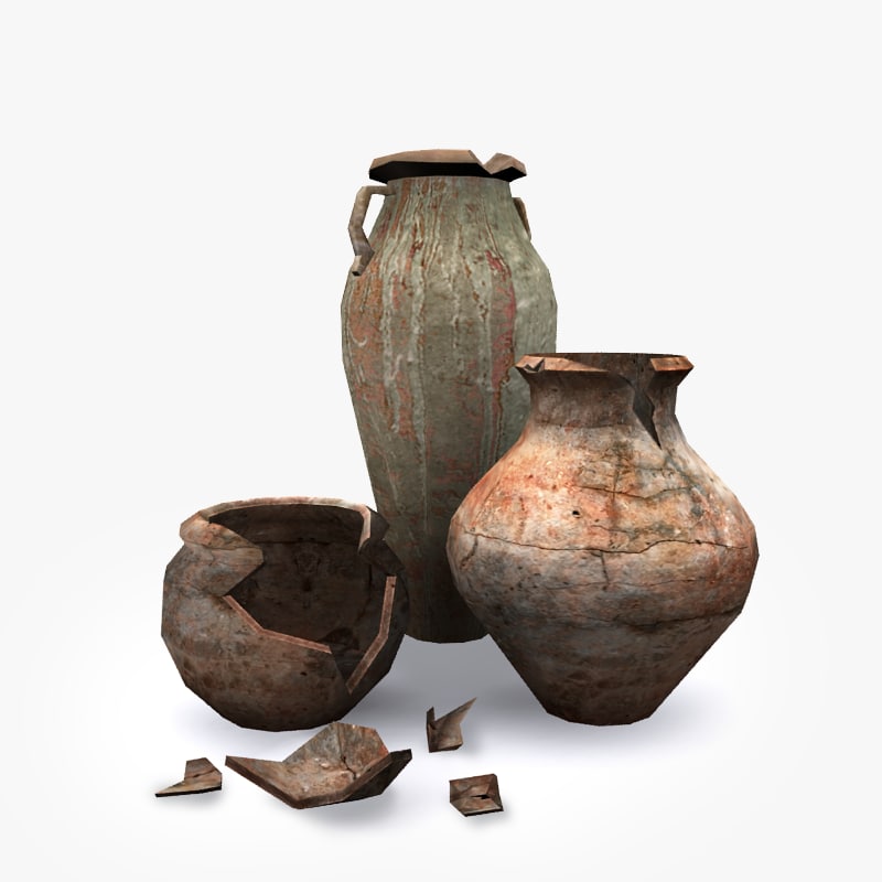 3d broken pots