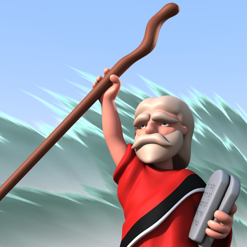 cartoon moses 3d obj