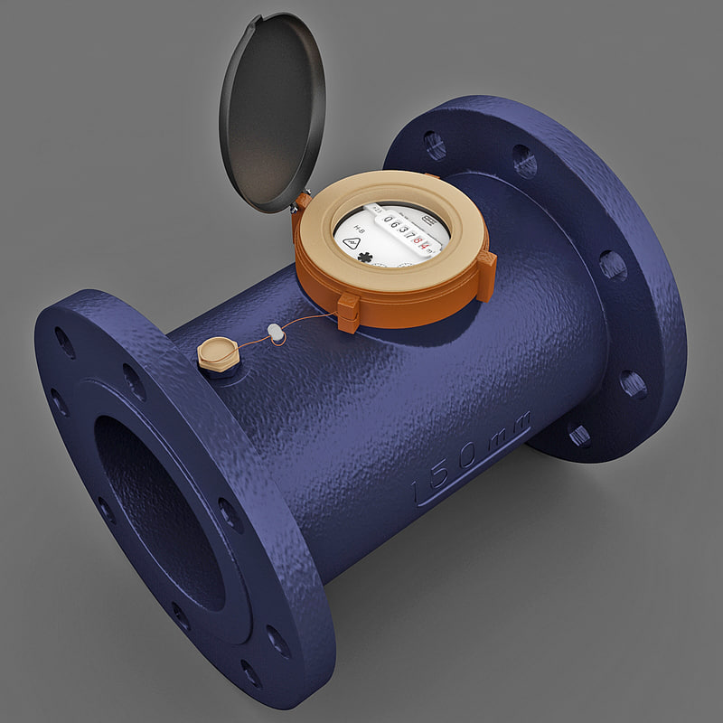 3d industrial water meter model