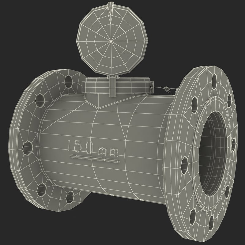 3d industrial water meter model