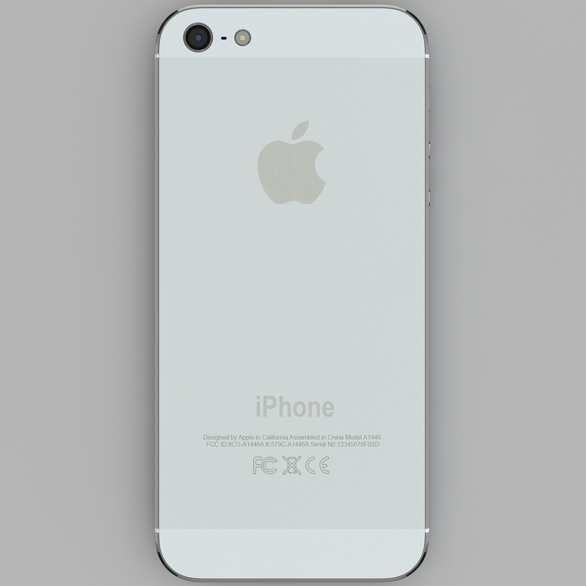 white iphone 5 cellphone 3d max