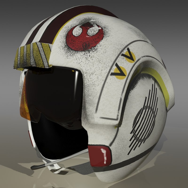 3d model luke x-wing pilot helmet