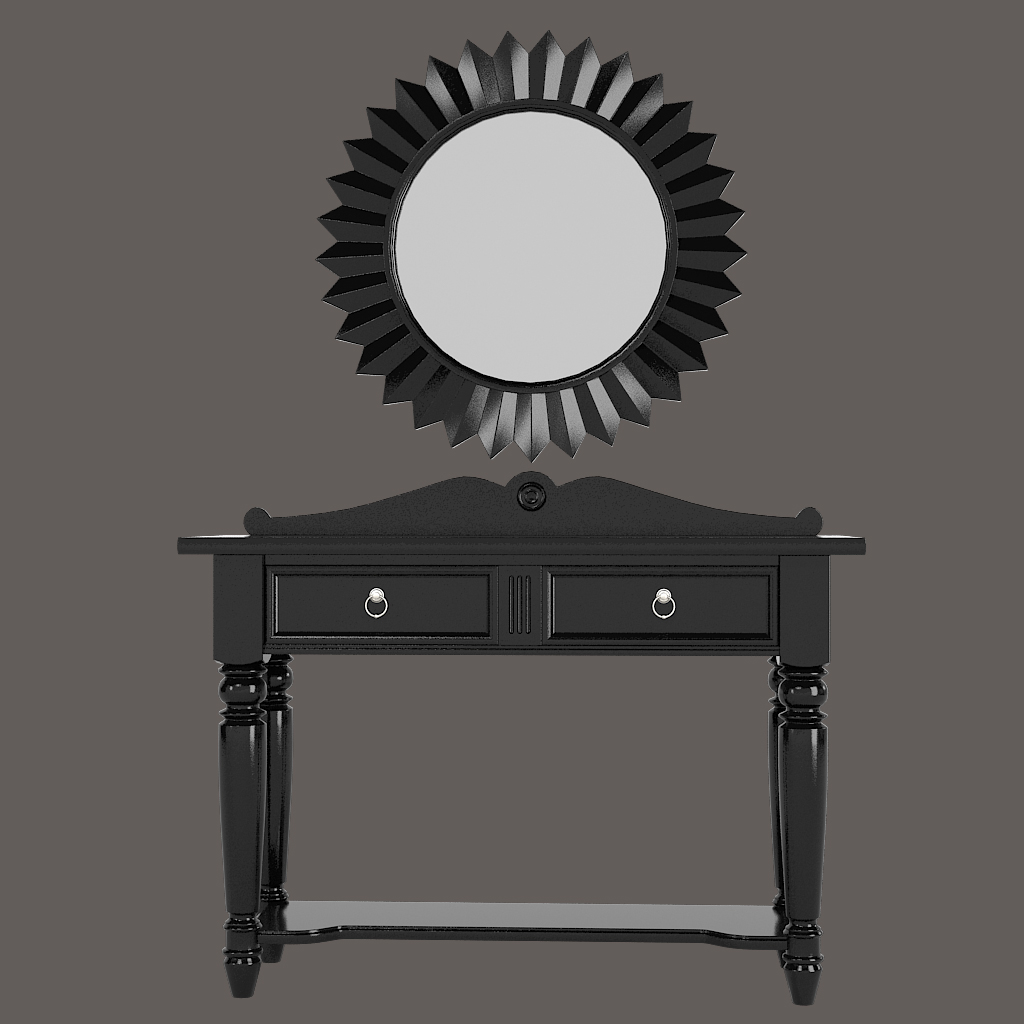 3d traditional american console table model
