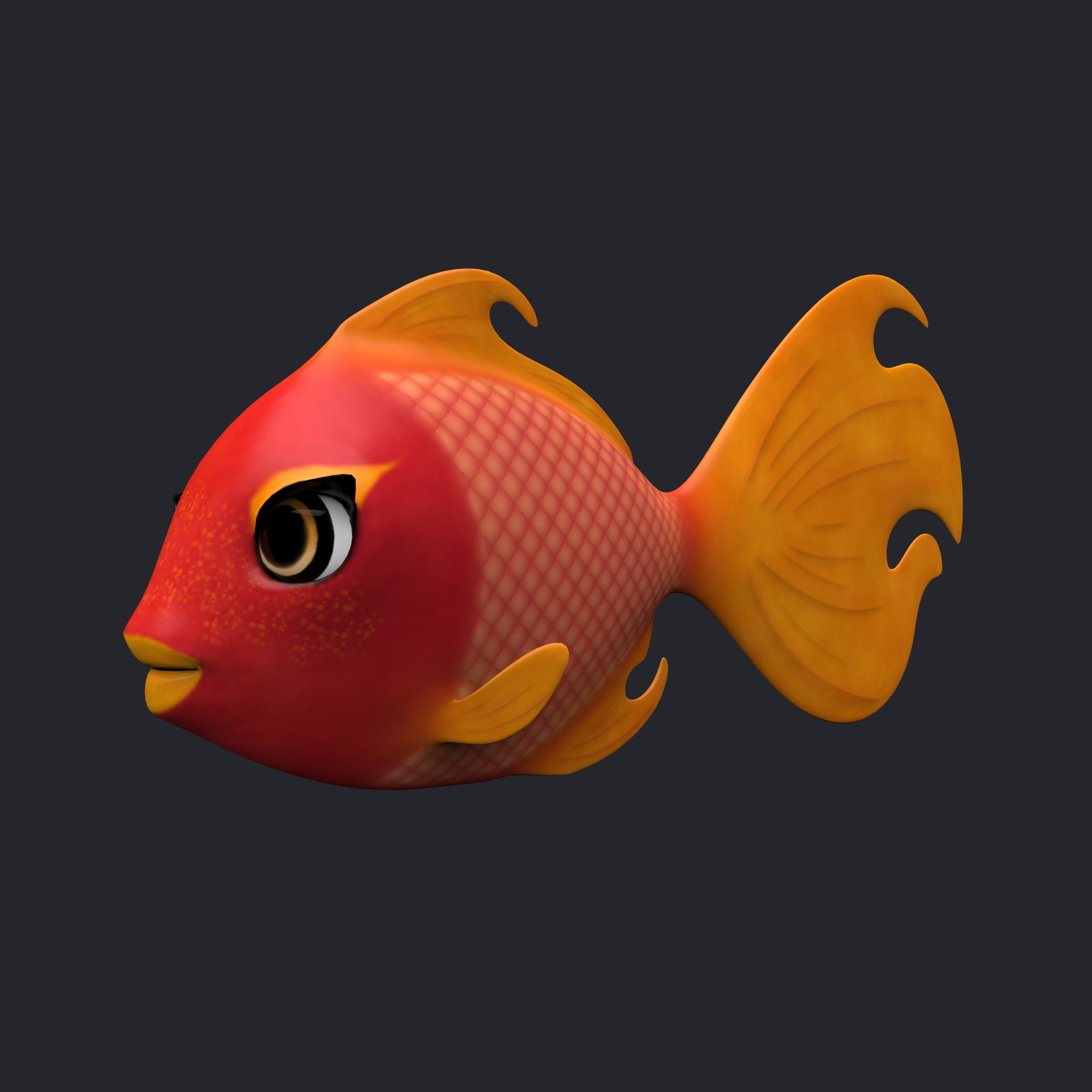 cartoon fish 3d obj