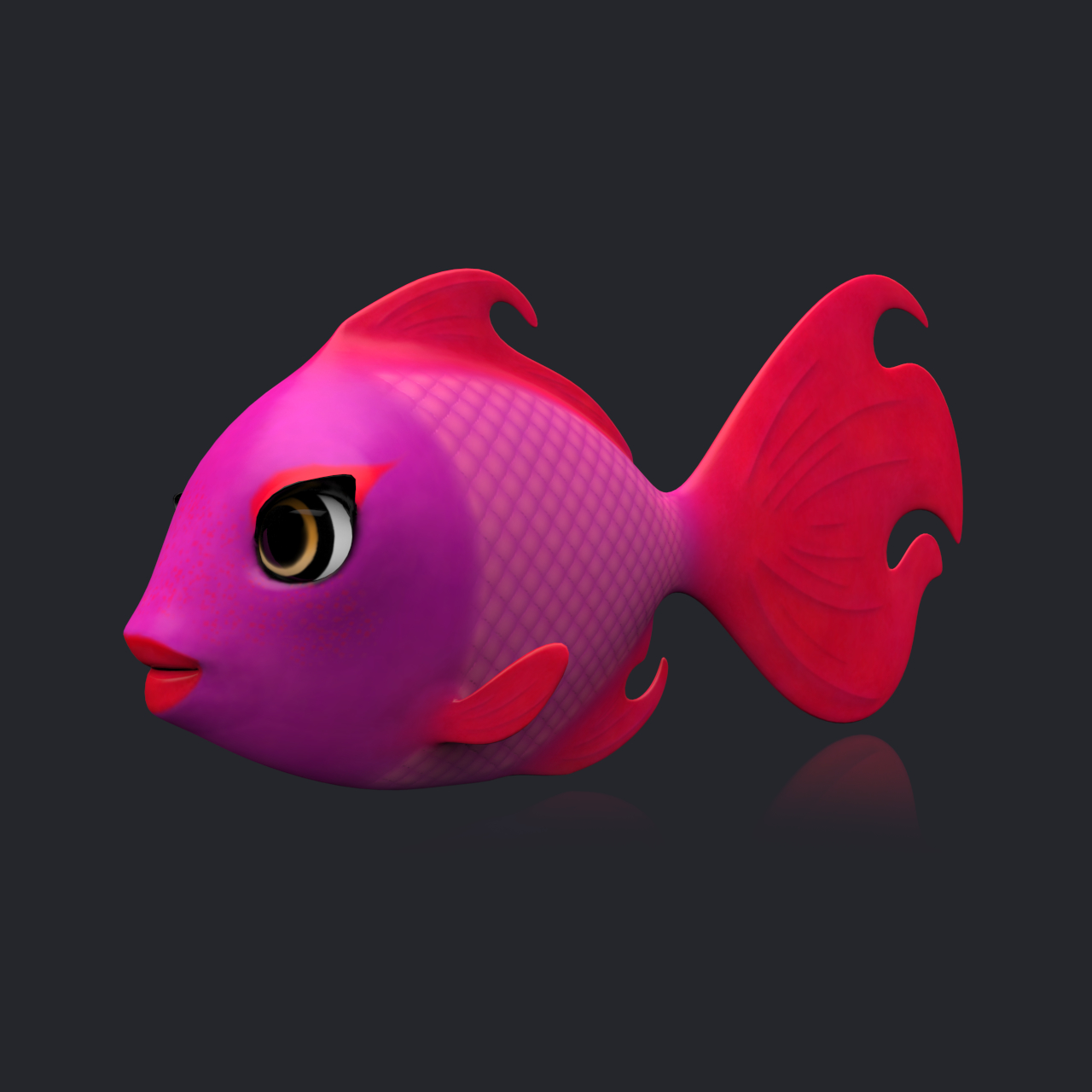 cartoon fish 3d obj