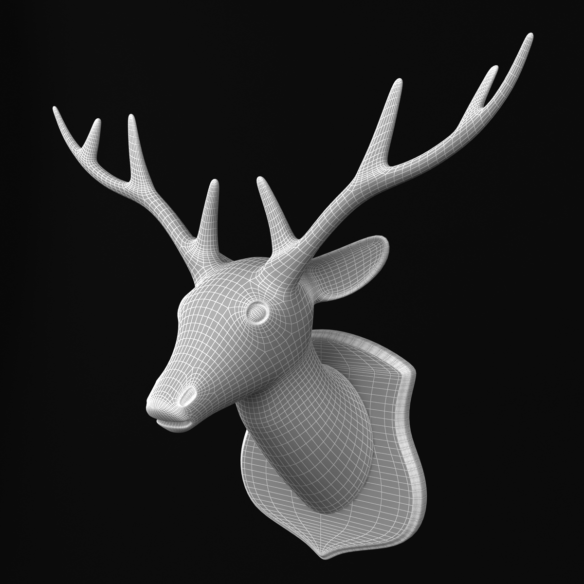 3d deer head sculpture