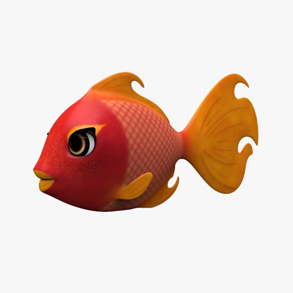 cartoon fish 3d obj