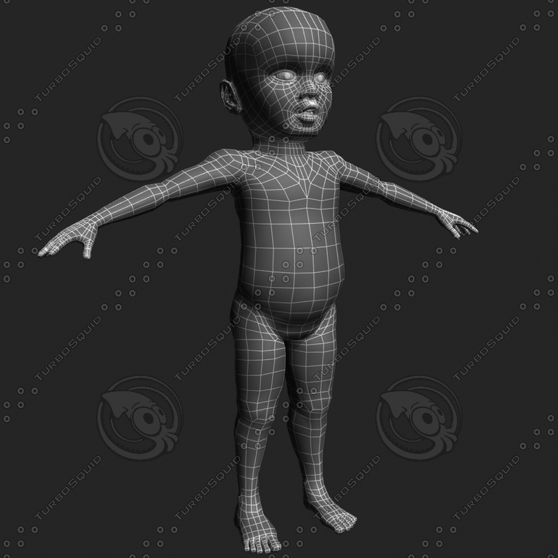 child baby body 3d model