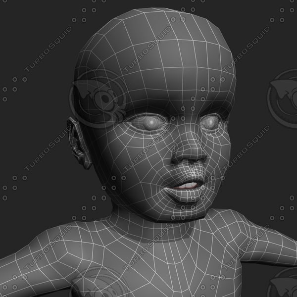 child baby body 3d model
