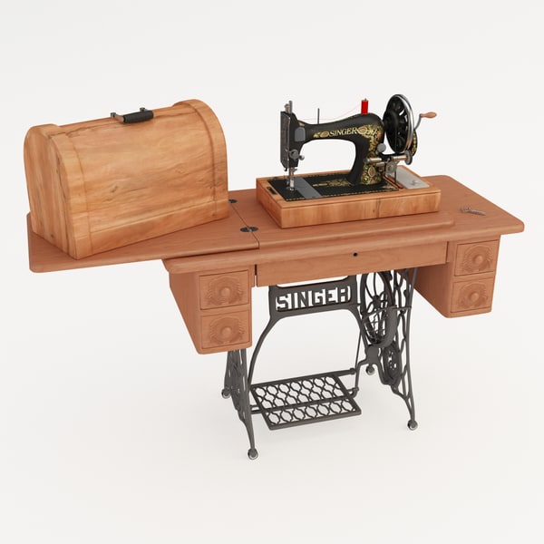 antique singer sewing machine 3d model