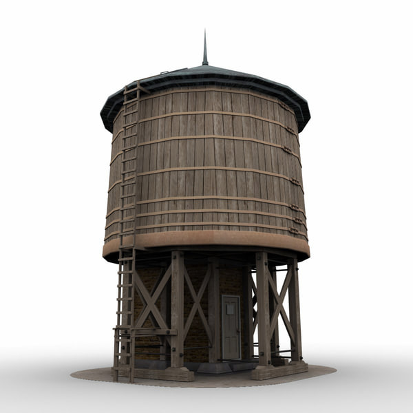 3d model of water tower tank