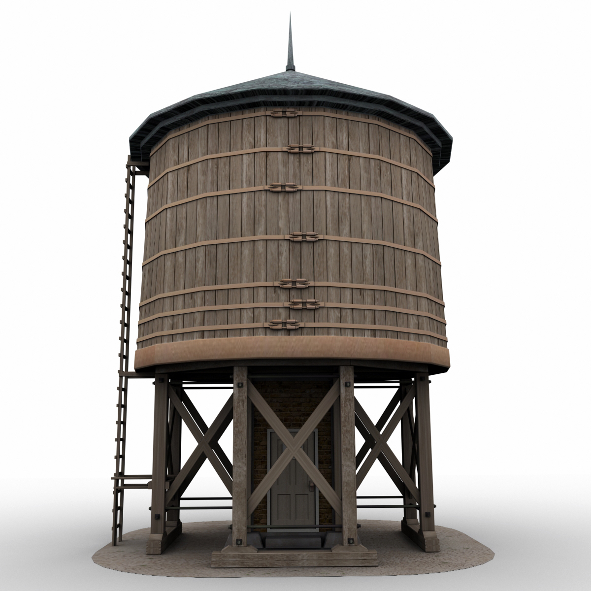 3d model of water tower tank