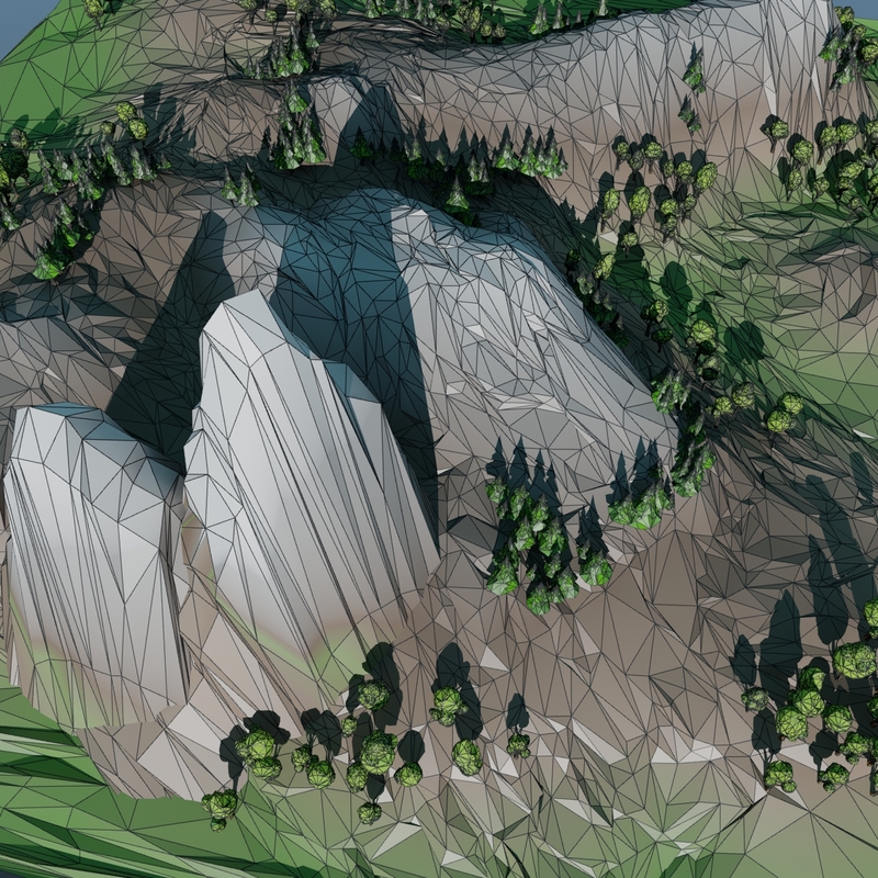 mountain landscape trees 3d max