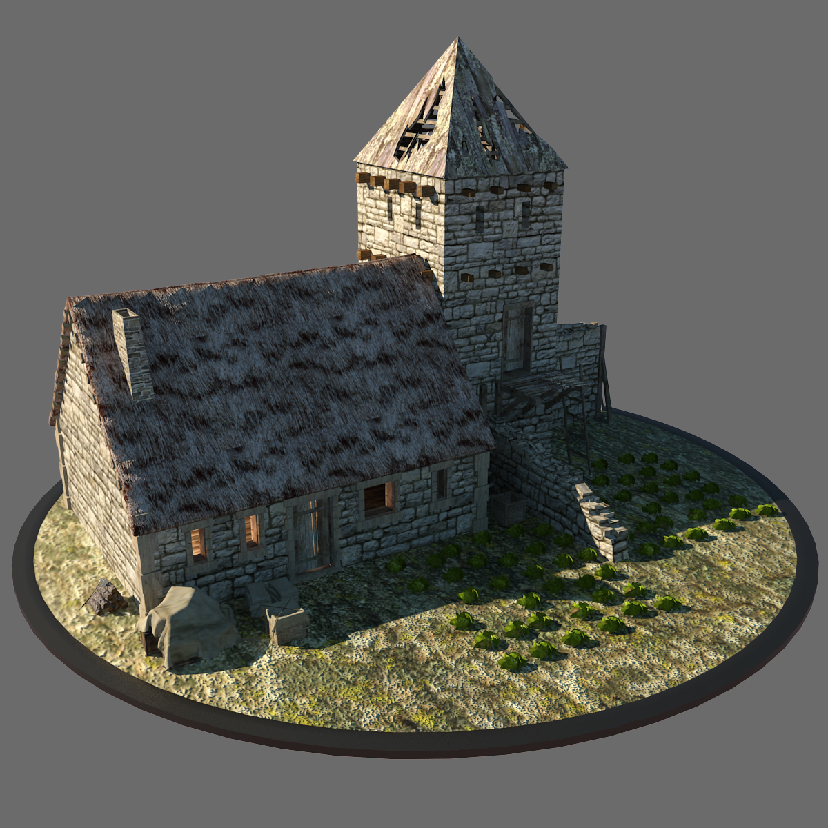 3d medieval house model