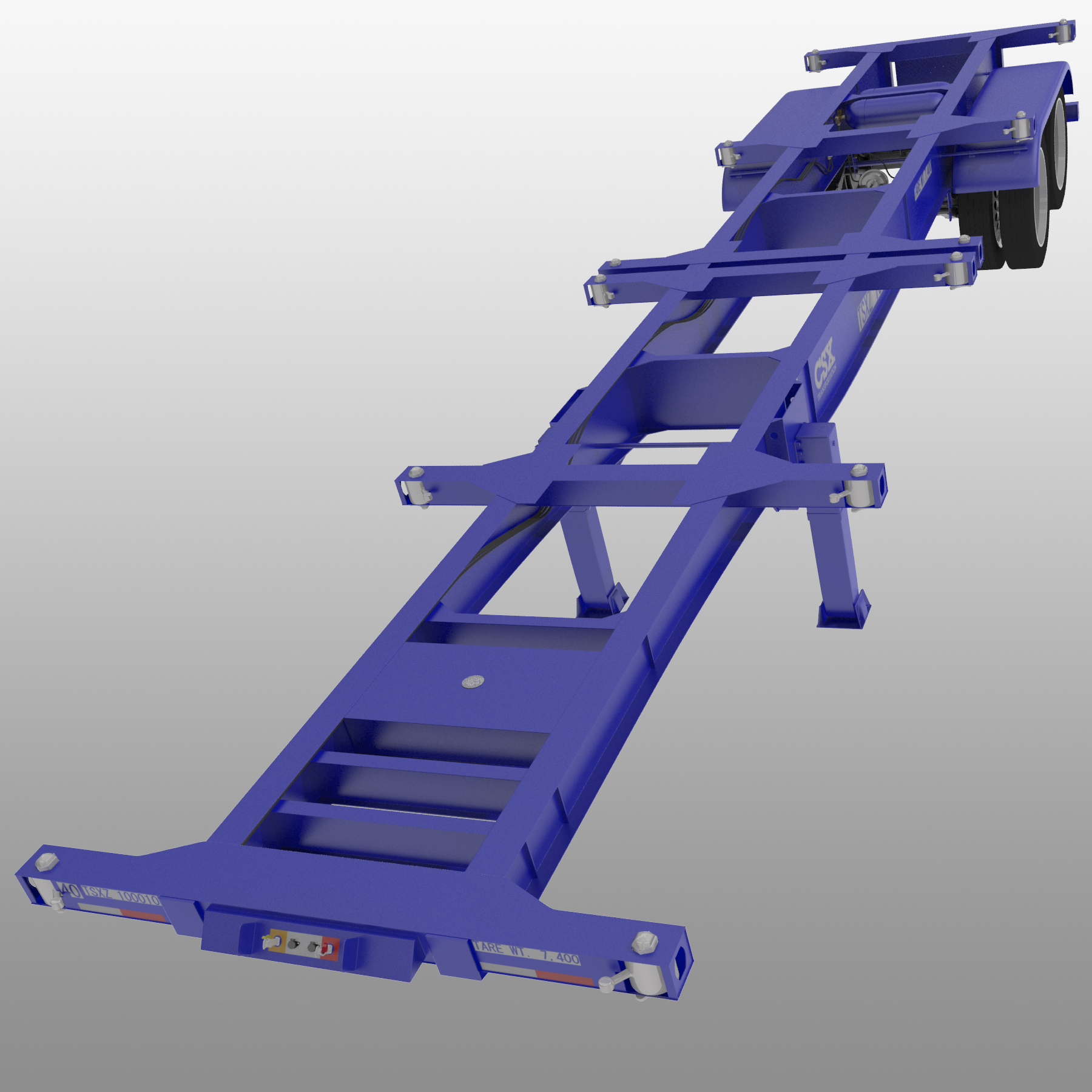 3d 40ft iso container chassis