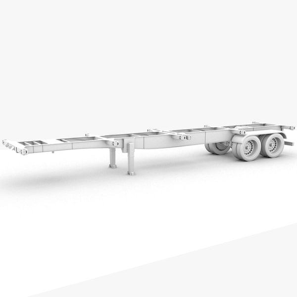 3d 40ft iso container chassis