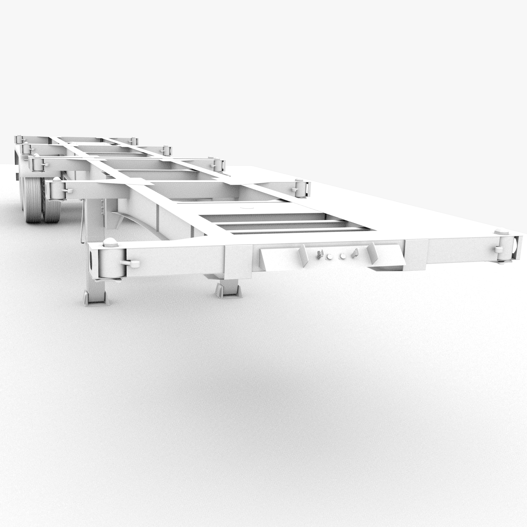 3d 40ft iso container chassis