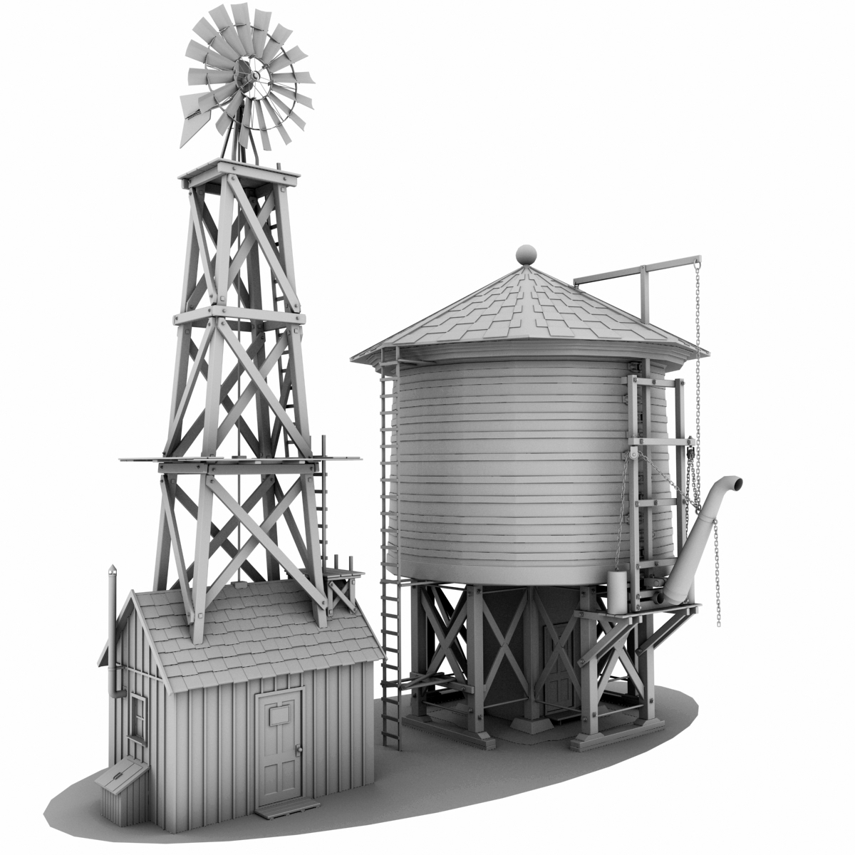 3ds max windmill water tower