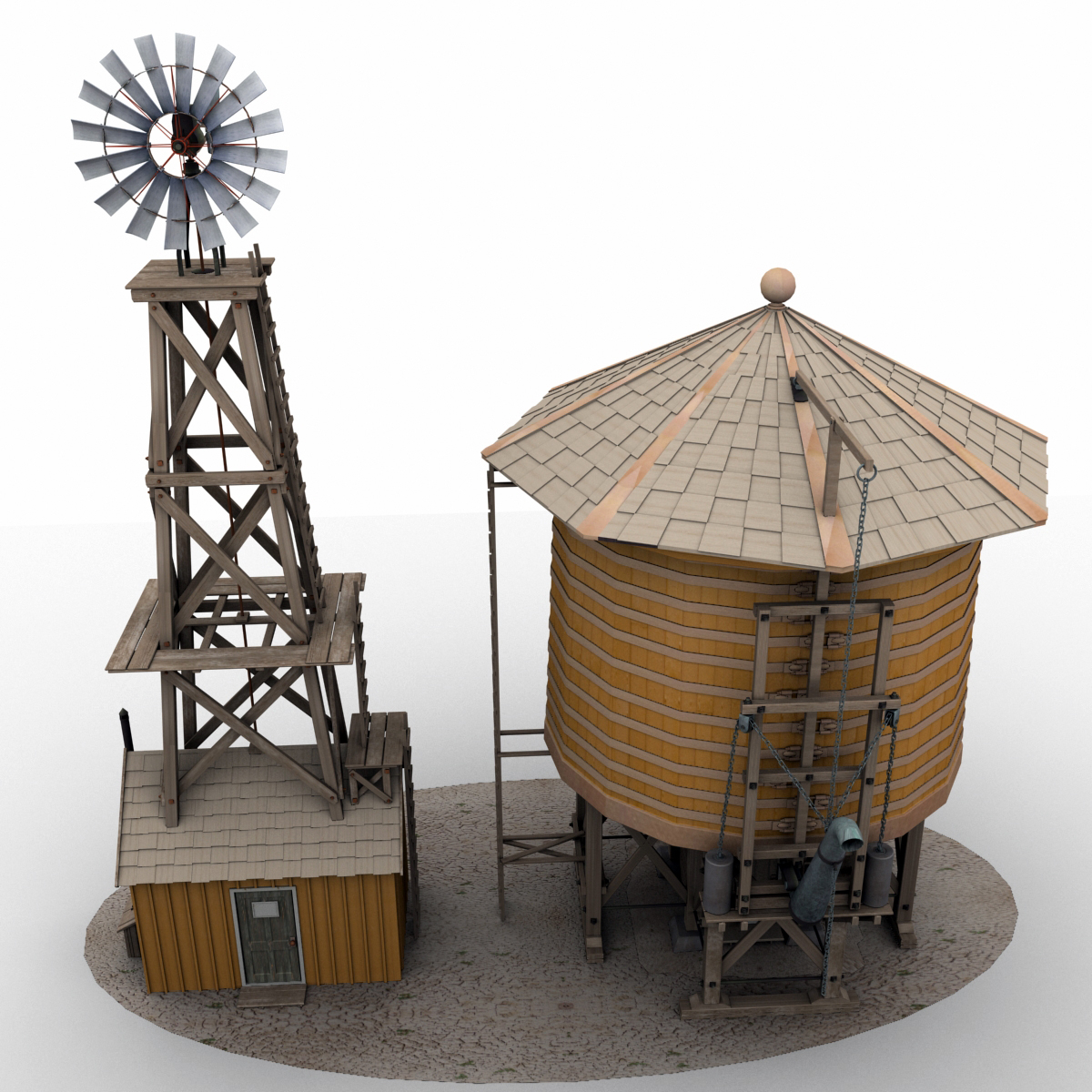 3ds max windmill water tower
