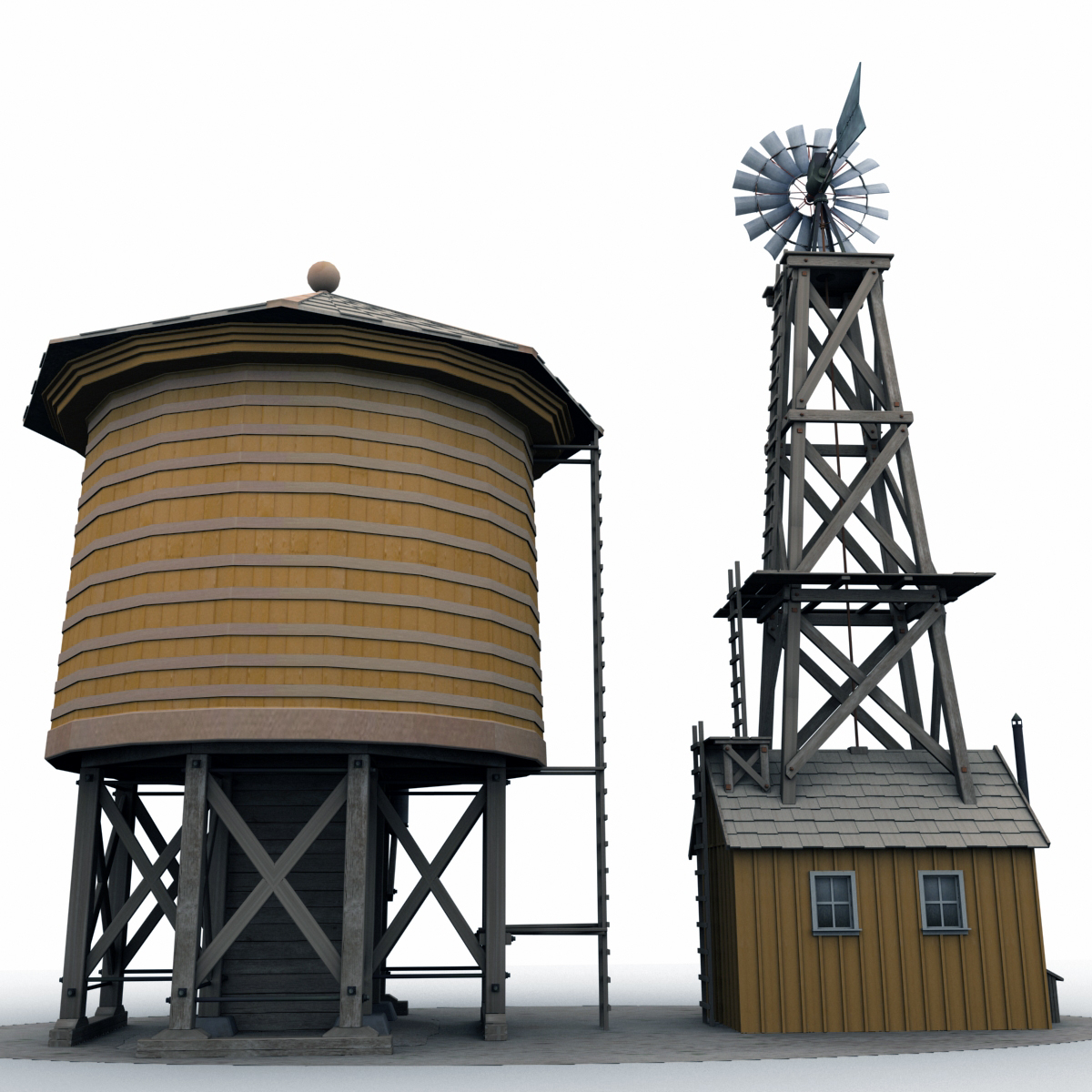 3ds max windmill water tower