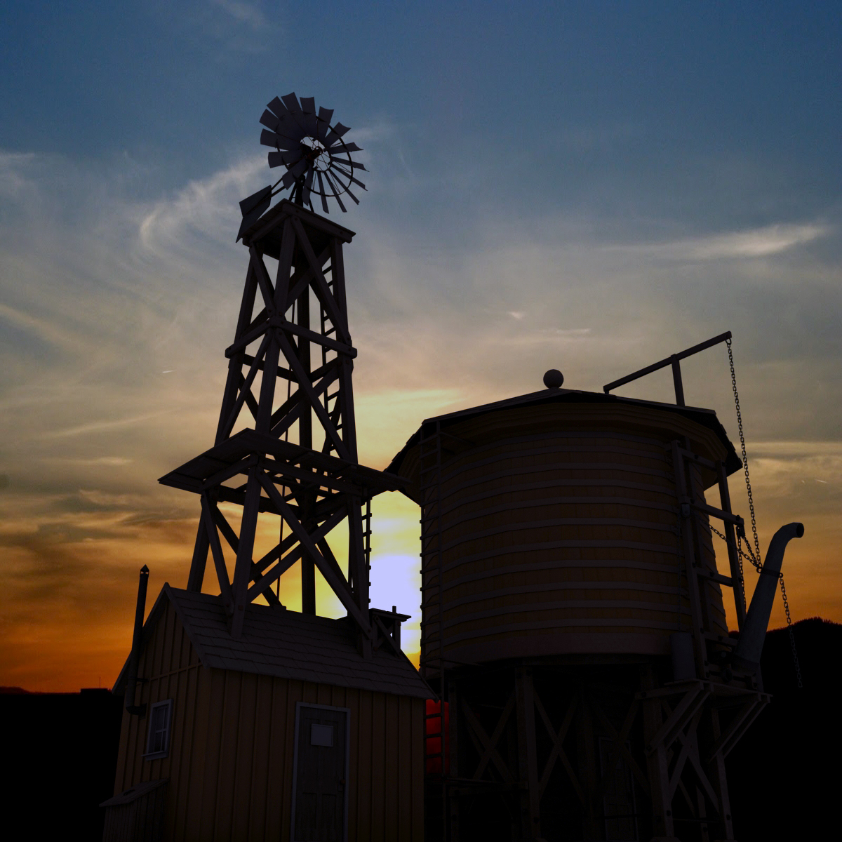 3ds max windmill water tower