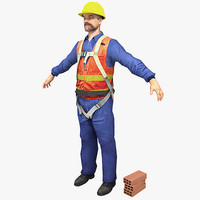 construction worker figure 3ds