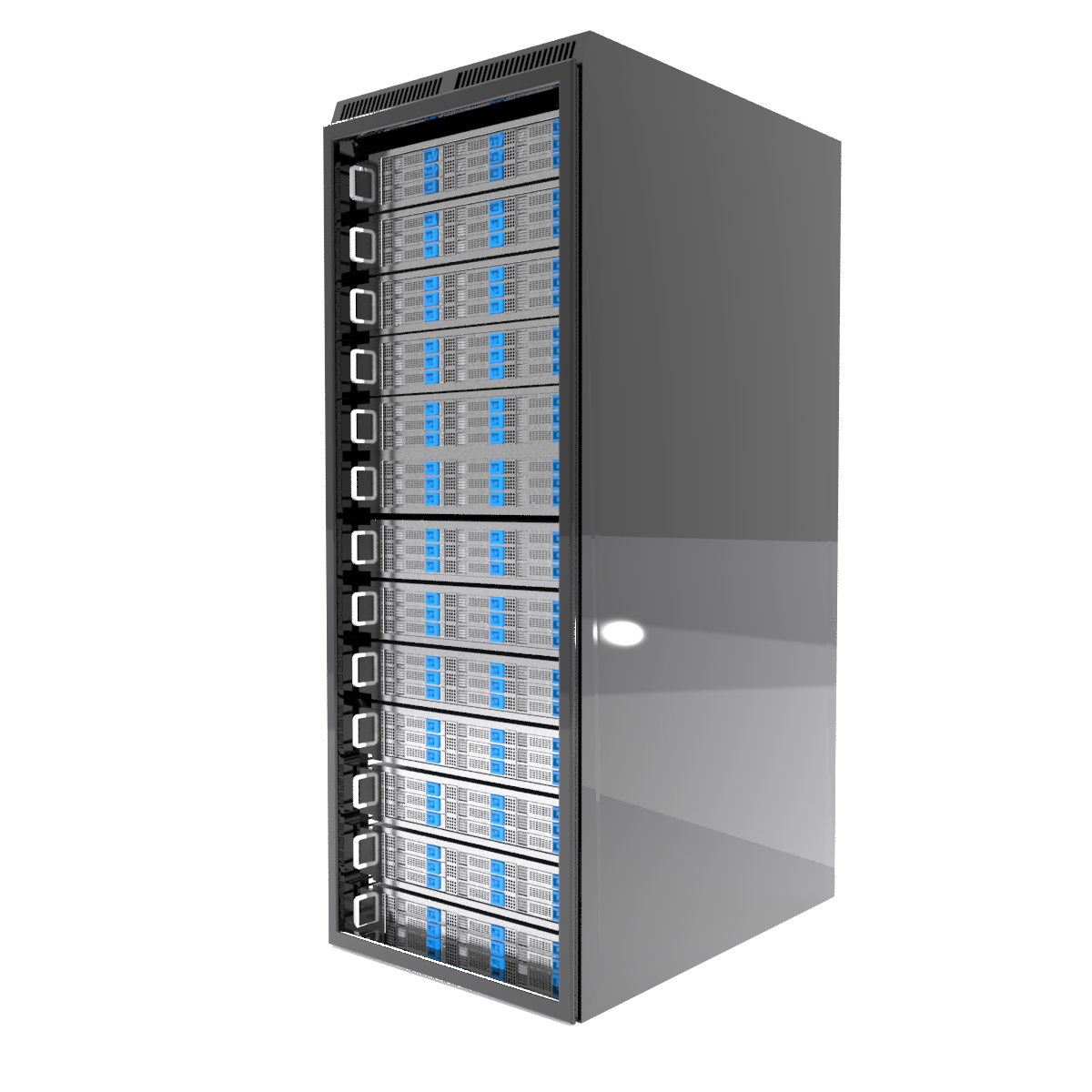 3d model of data server rack