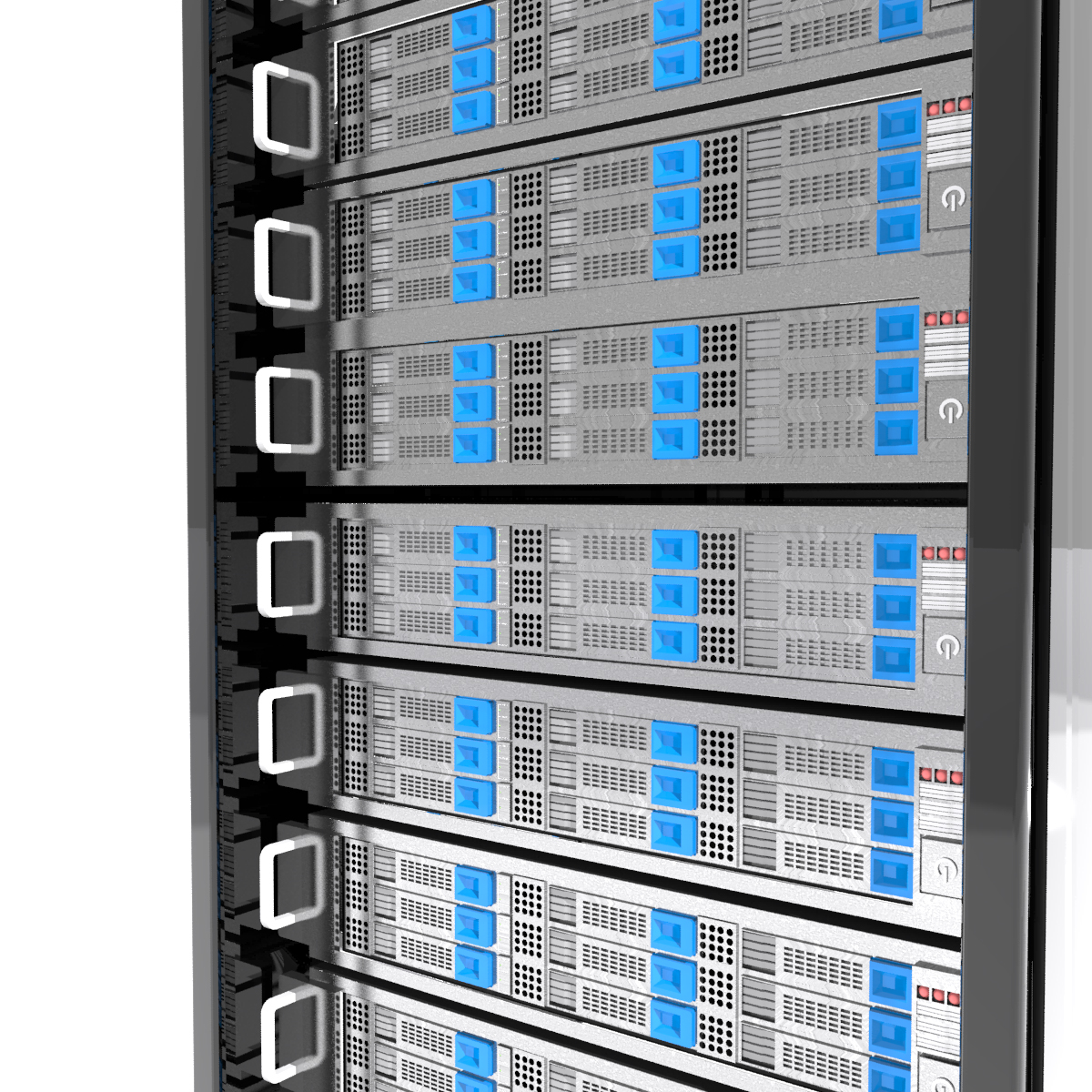 3d model of data server rack