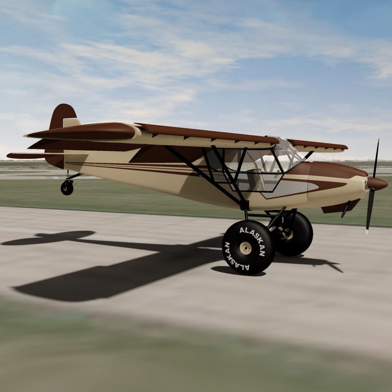 piper super cub bush 3d model