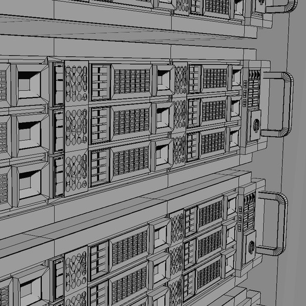 3d model of data server rack