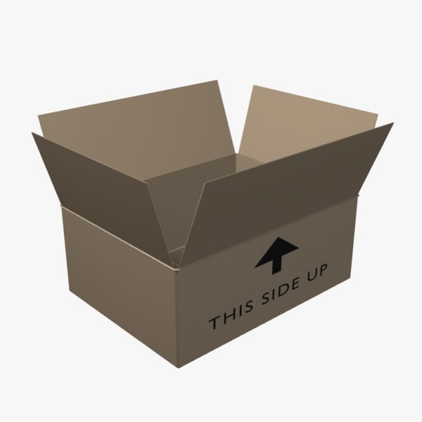 3d model of shipping carton