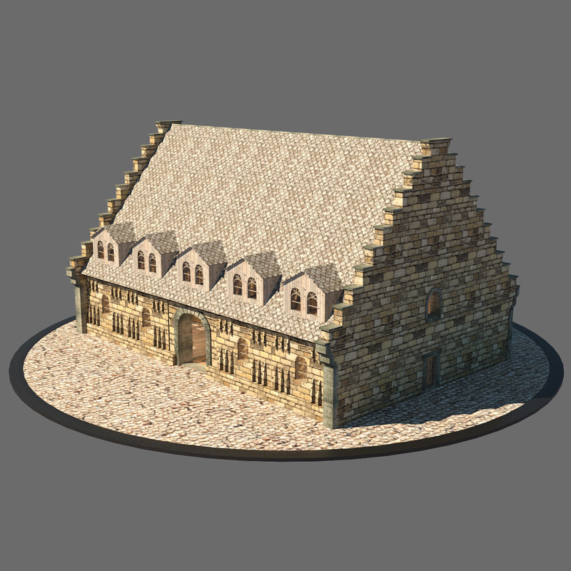 3d medieval market hall