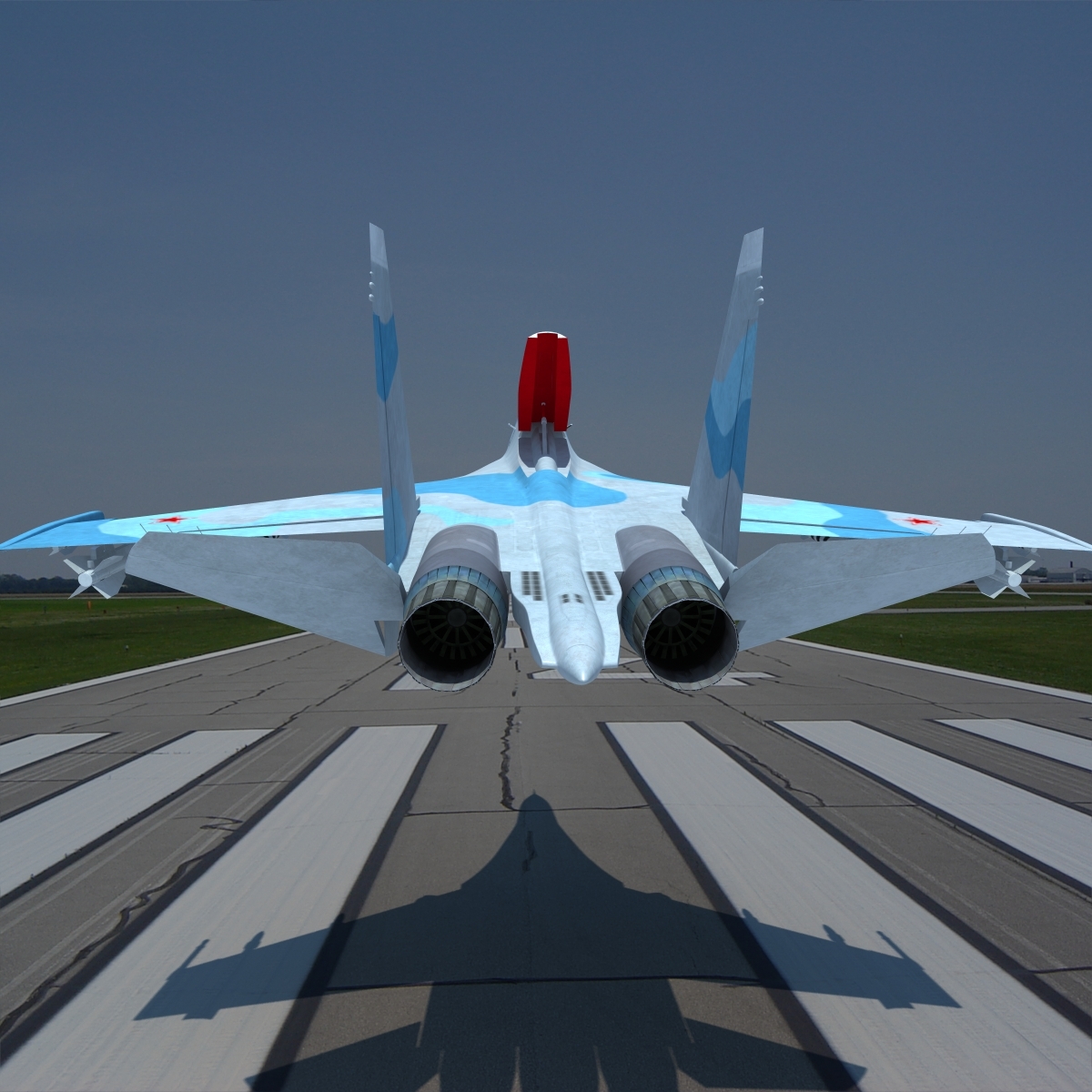realistic su 30 rigged 3d model