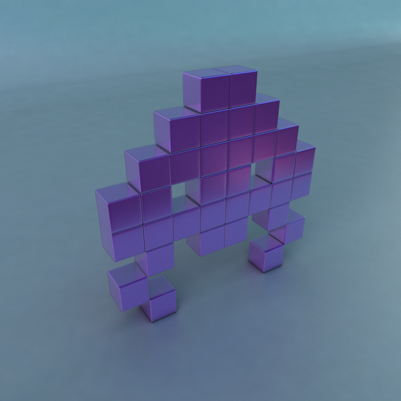 space invaders 3d model
