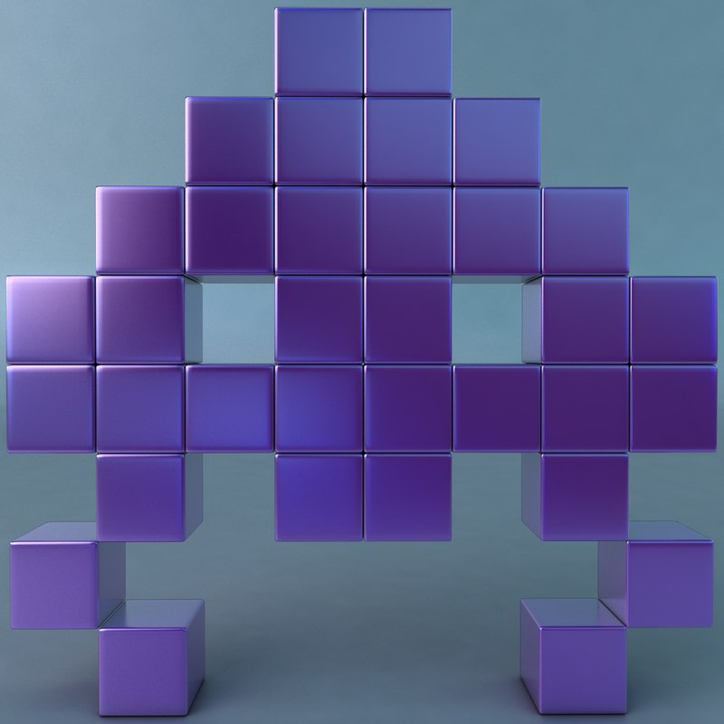 space invaders 3d model