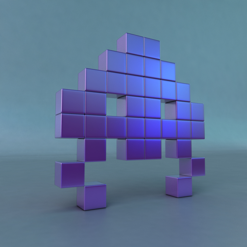 space invaders 3d model