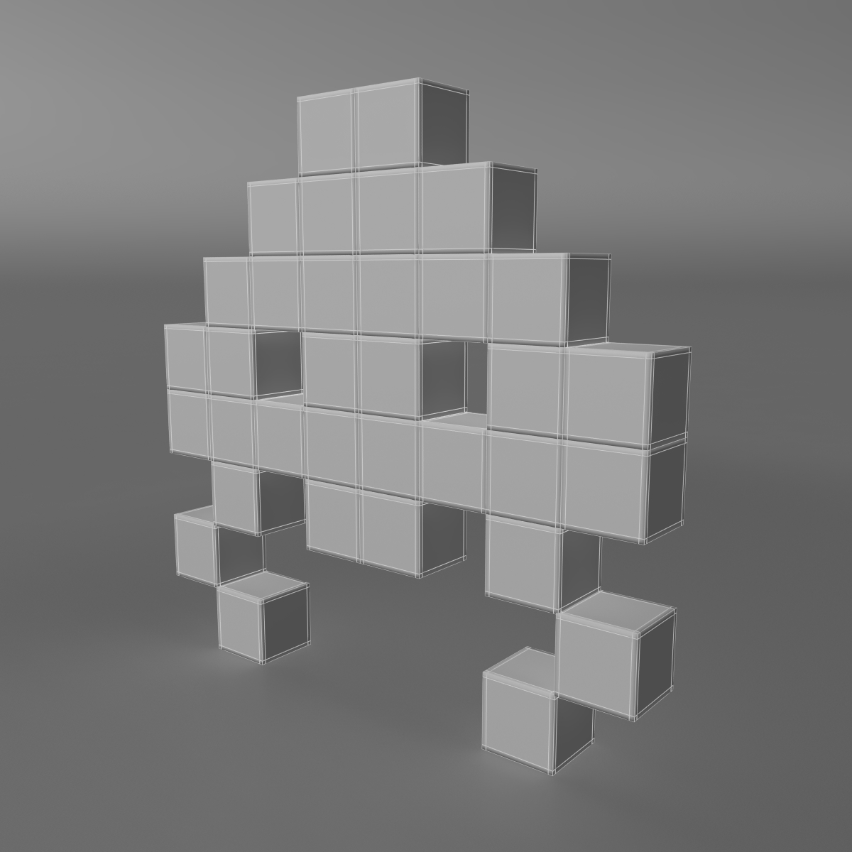 space invaders 3d model