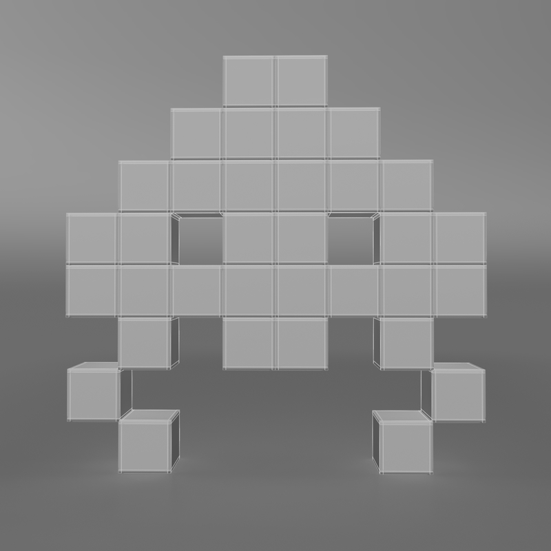 space invaders 3d model