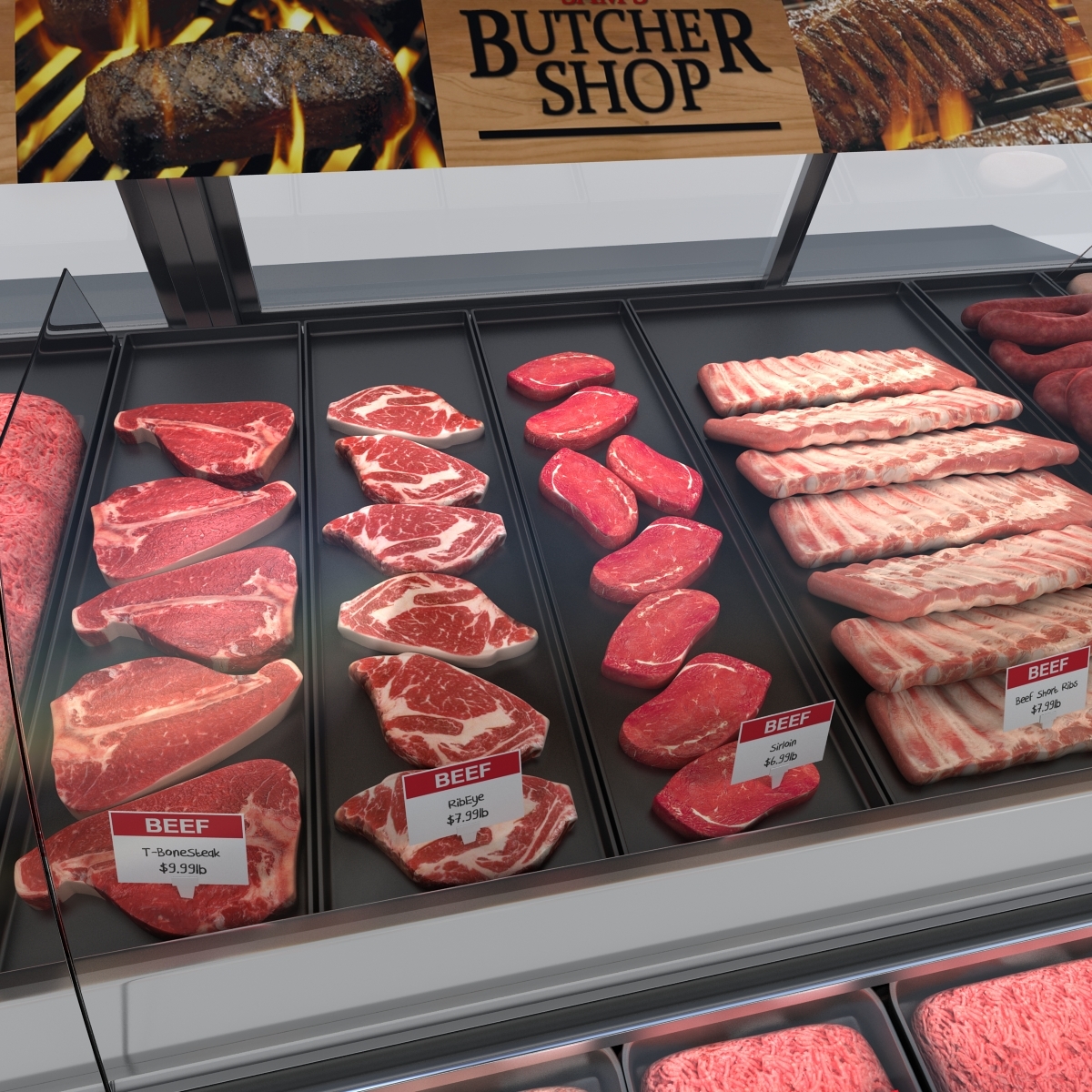 butcher case 3d model