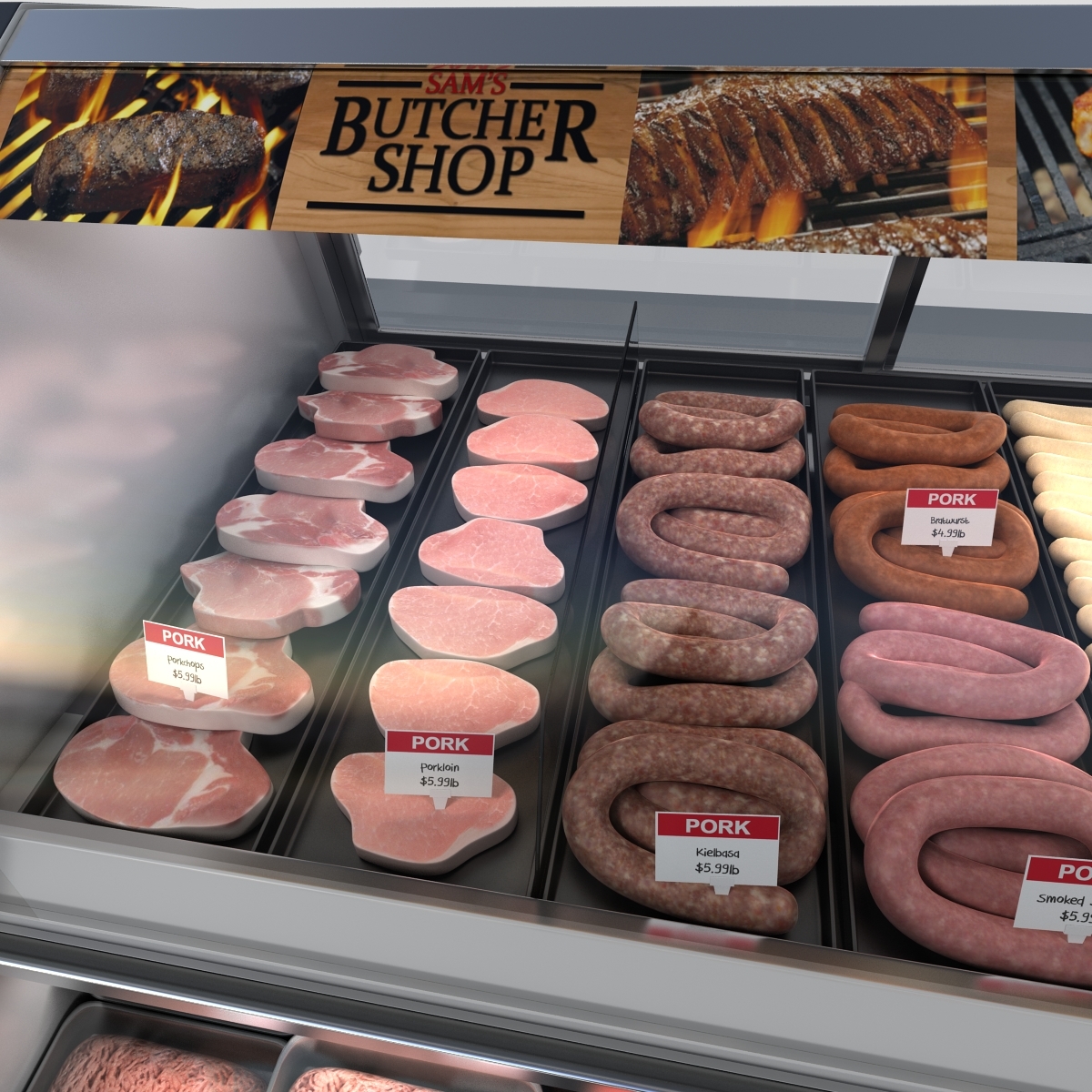 butcher case 3d model