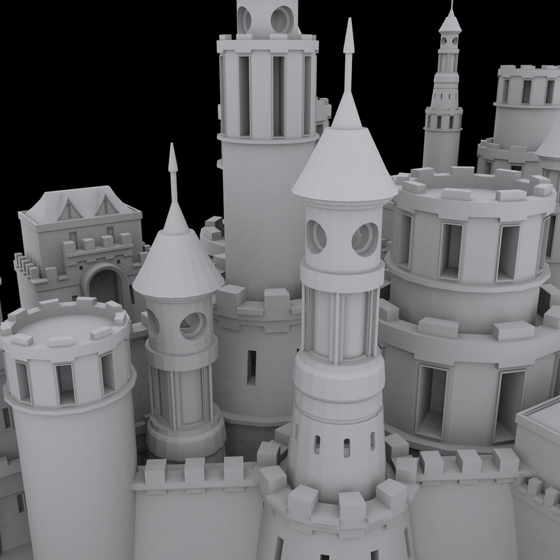3d model castle medieval