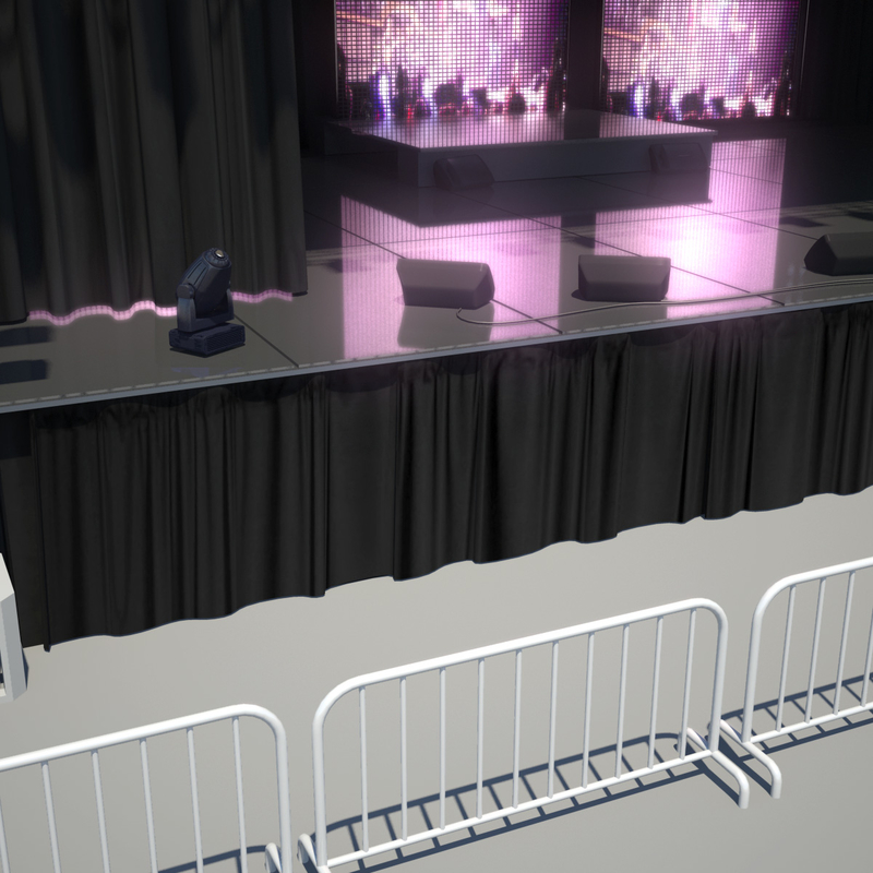 3d big live stage scene model