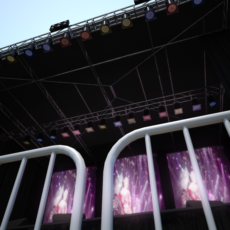 3d big live stage scene model