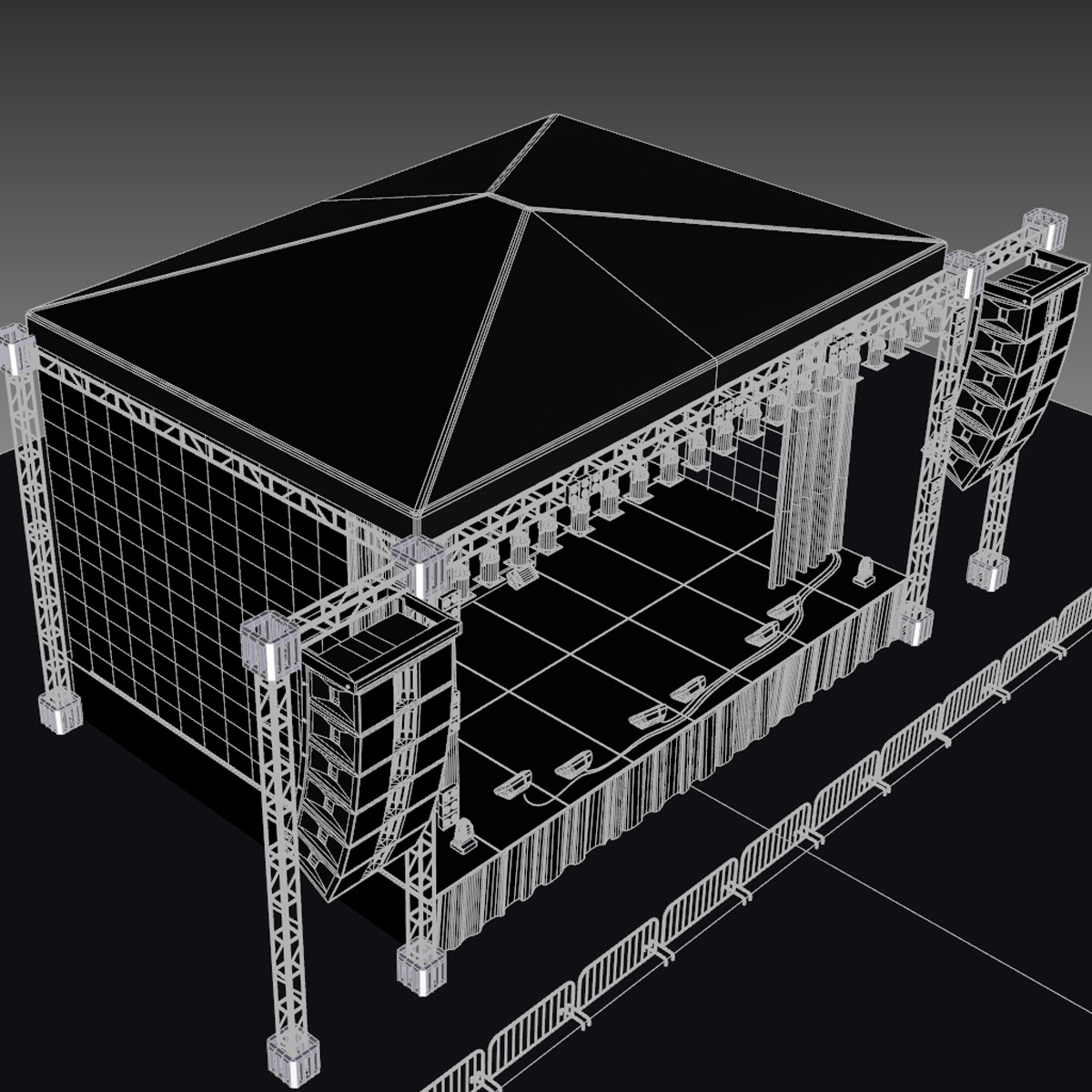 3d big live stage scene model