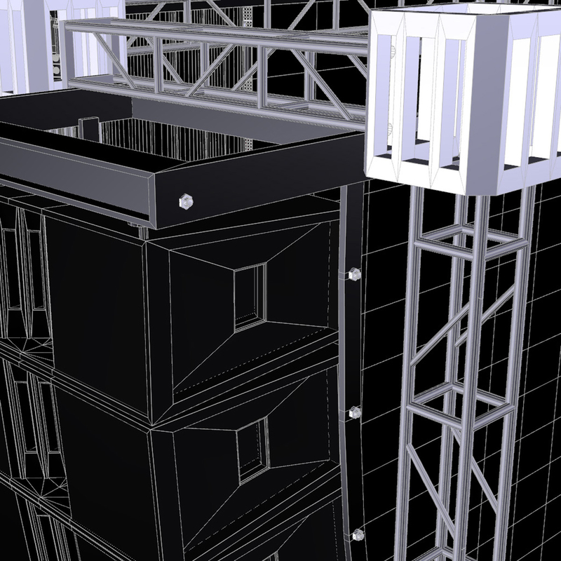 3d big live stage scene model
