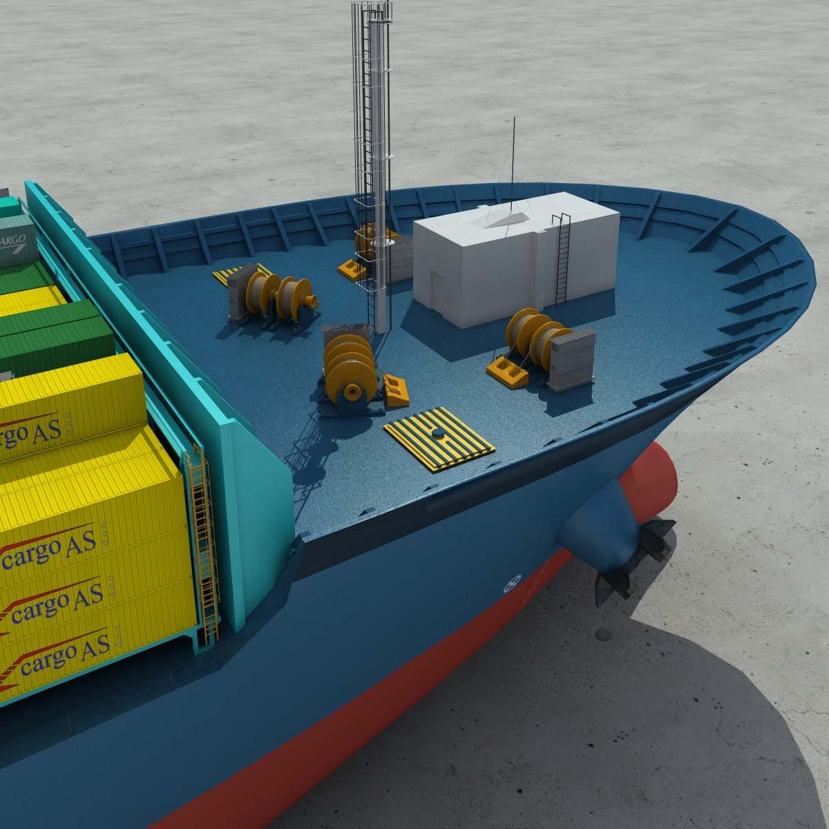 realistic cargo ship 3d model