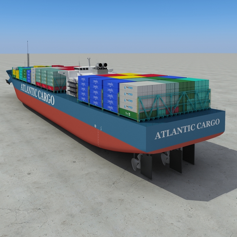 realistic cargo ship 3d model